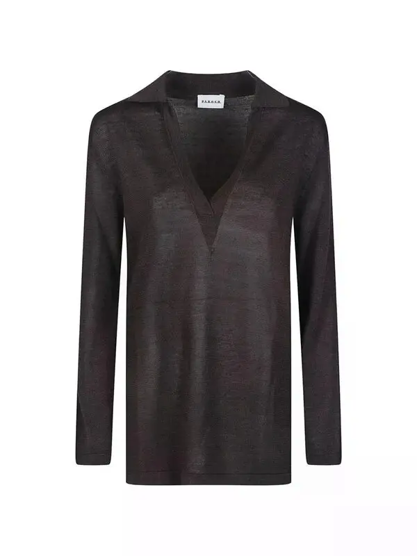 P.a.r.o.s.h V-neck Long-sleeve Sweater - Brown