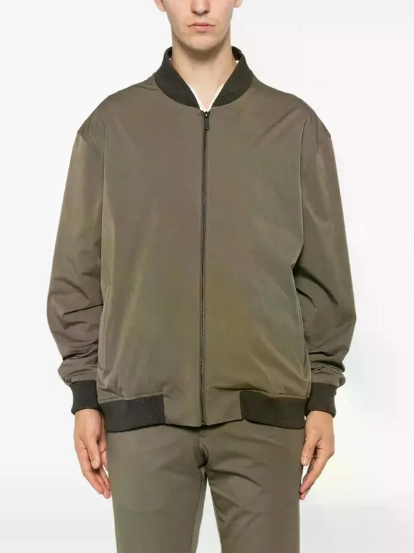 Karl Lagerfeld Ribbed-trim Zip-up Bomber Jacket