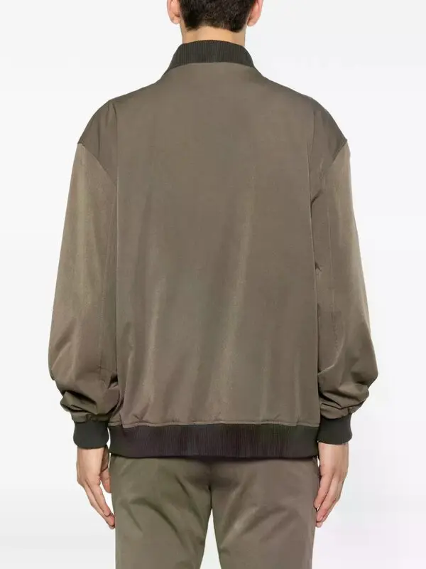 Karl Lagerfeld Ribbed-trim Zip-up Bomber Jacket