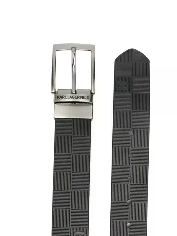 Karl Lagerfeld Check Patterned Belt