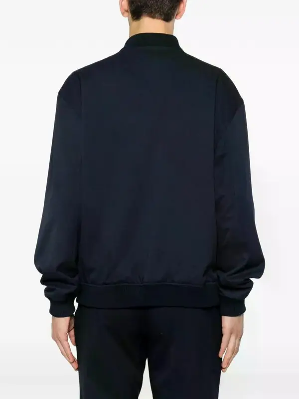 Karl Lagerfeld Ribbed-trim Zip-up Bomber Jacket