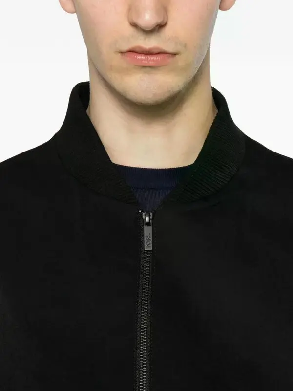 Karl Lagerfeld Ribbed-trim Zip-up Jacket