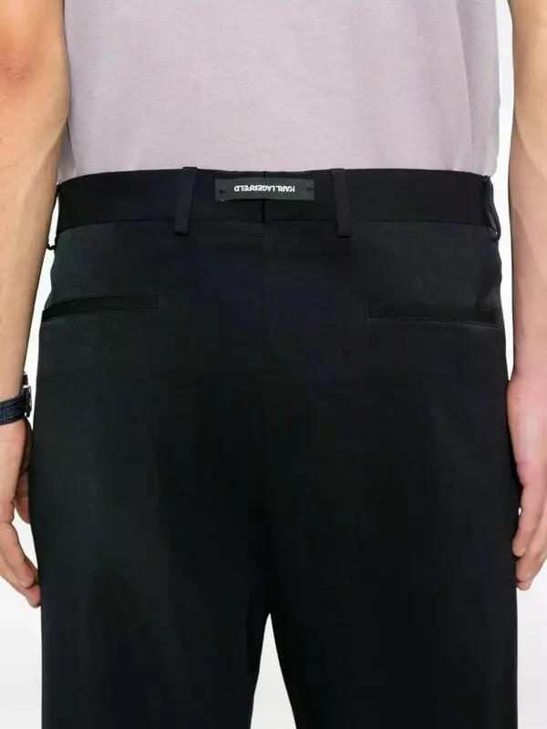 Karl Lagerfeld Smooth Pleated Wide-leg Trousers