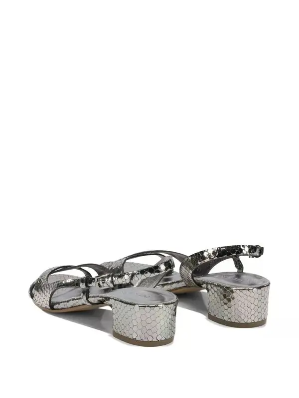 DEL CARLO Snake-effect Leather Sandals
