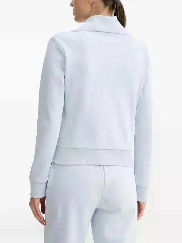Guess Logo Embroidered Zip-up Sweatshirt