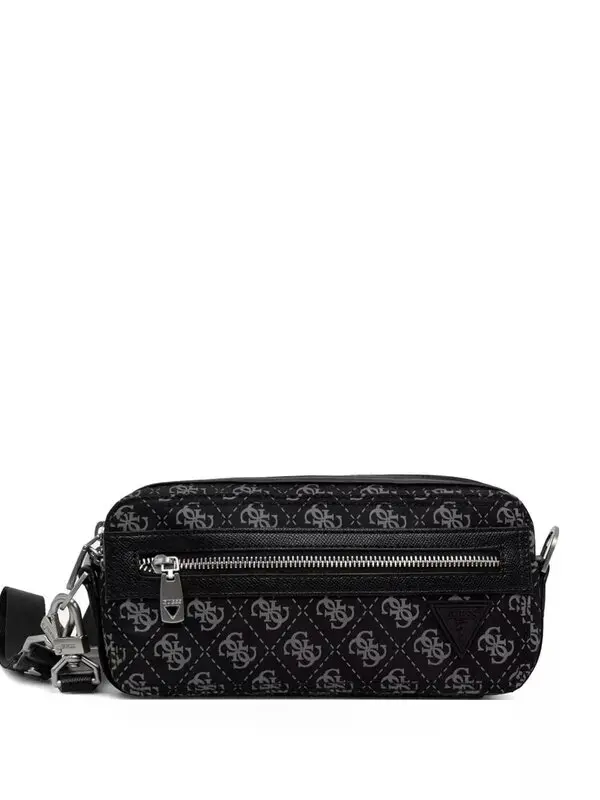 Guess Monogram Print Logo Plaque Messenger Bag