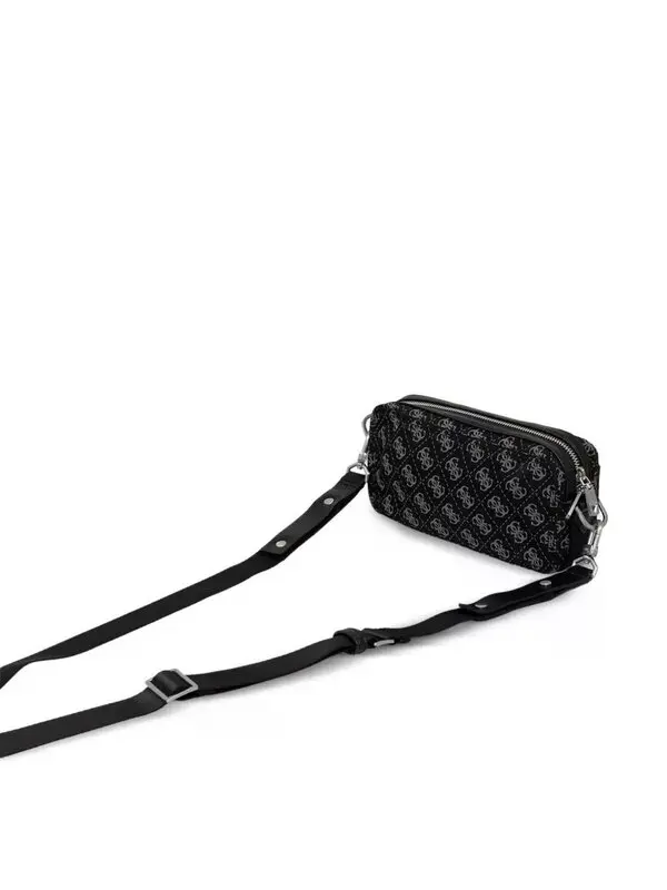 Guess Monogram Print Logo Plaque Messenger Bag