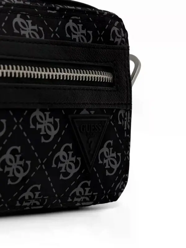 Guess Monogram Print Logo Plaque Messenger Bag