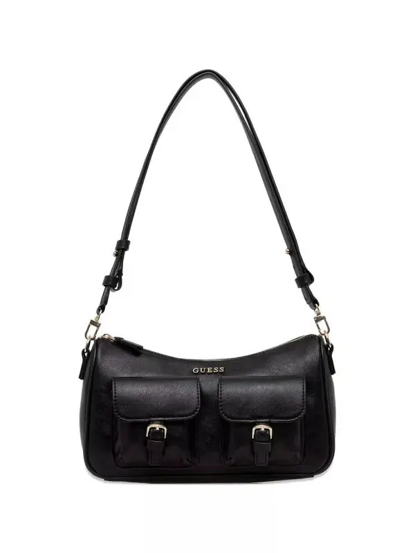 Guess Kassie Logo Plaque Shoulder Bag - Black