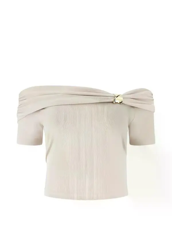 Guess Off-shoulder Hardware Detail Blouse - Neutrals