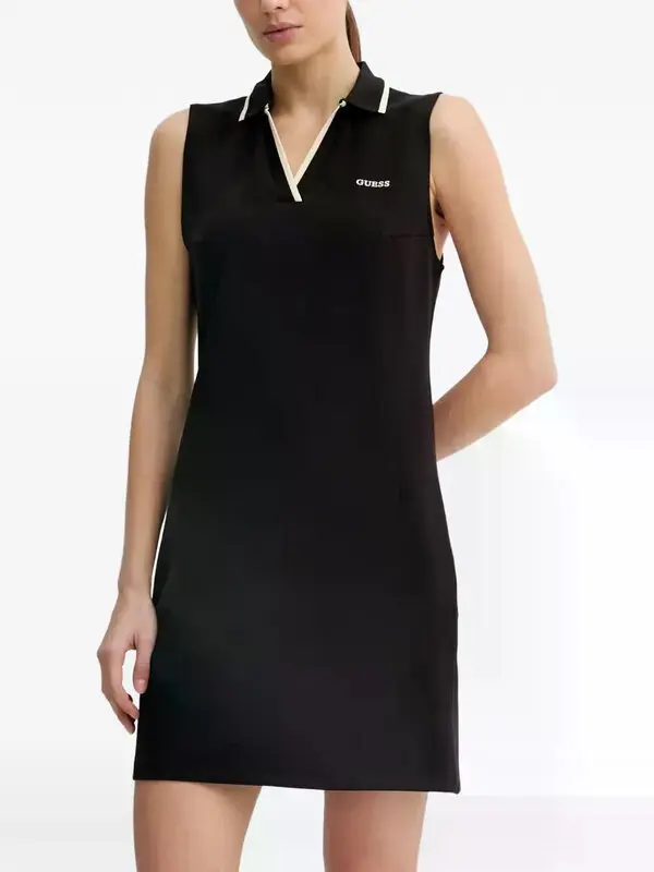 Guess Logo Plaque Sleeveless Mini Dress