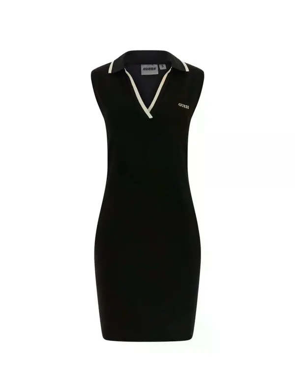 Guess Logo Plaque Sleeveless Mini Dress - Black