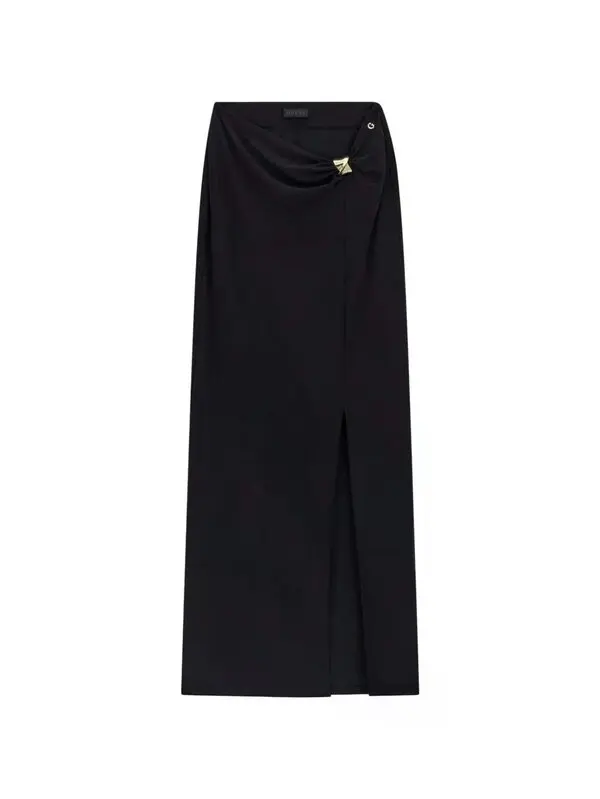 Guess Ruched Front Slit Skirt - Black