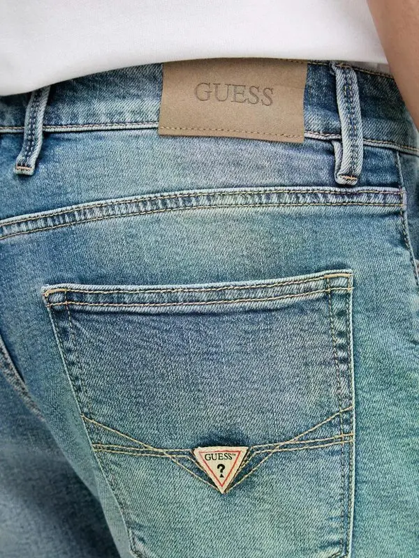 Guess Logo Patch Denim Shorts