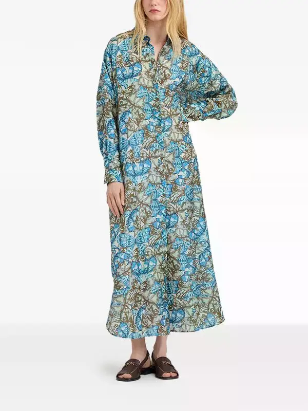 Momoni Printed Silk Midi Dress