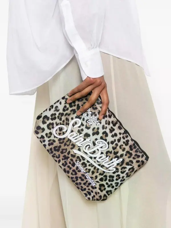 MC2 SAINT BARTH Leopard-print Clutch Bag
