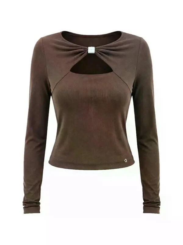 Guess Milena Bow-detail Cutout Top - Brown