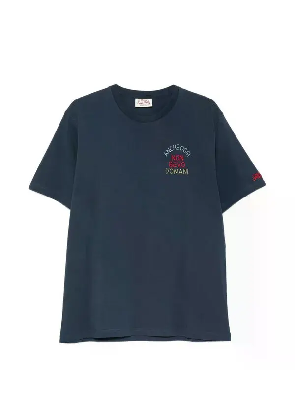MC2 SAINT BARTH Portofino Embroidered T-shirt - Blue