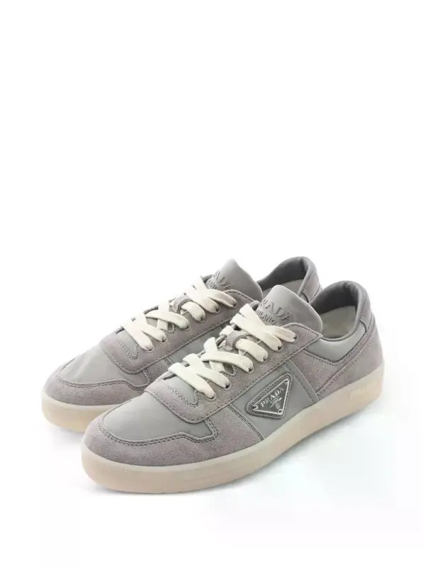 Prada Downtown Sneakers With Enamel Triangle Logo - Grey