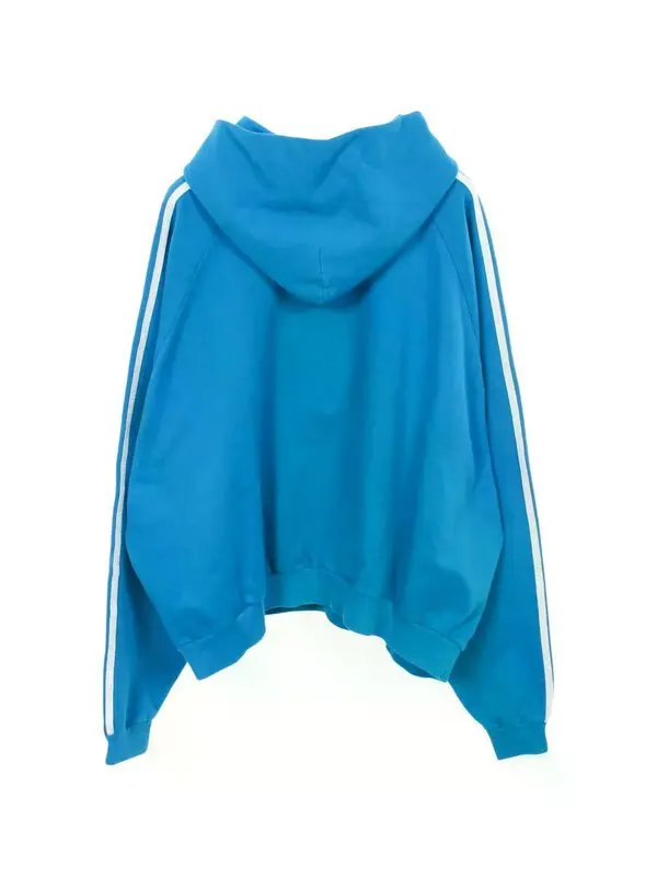 Balenciaga Logo Embroidered Hoodie - Blue