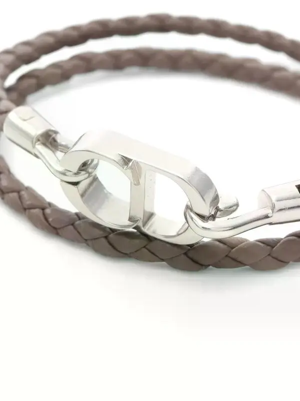 Dior Cd Icon Braided Leather Bracelet