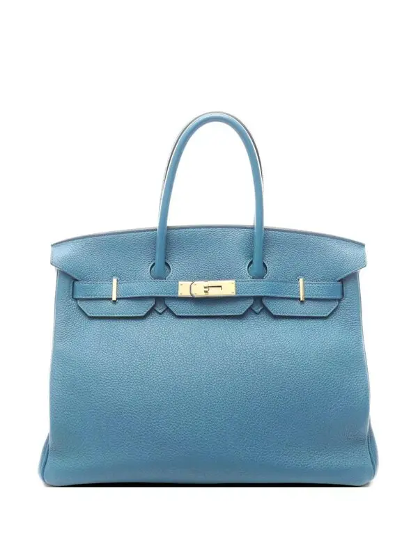 Hermès Birkin 35 Togo Leather Tote Bag - Blue