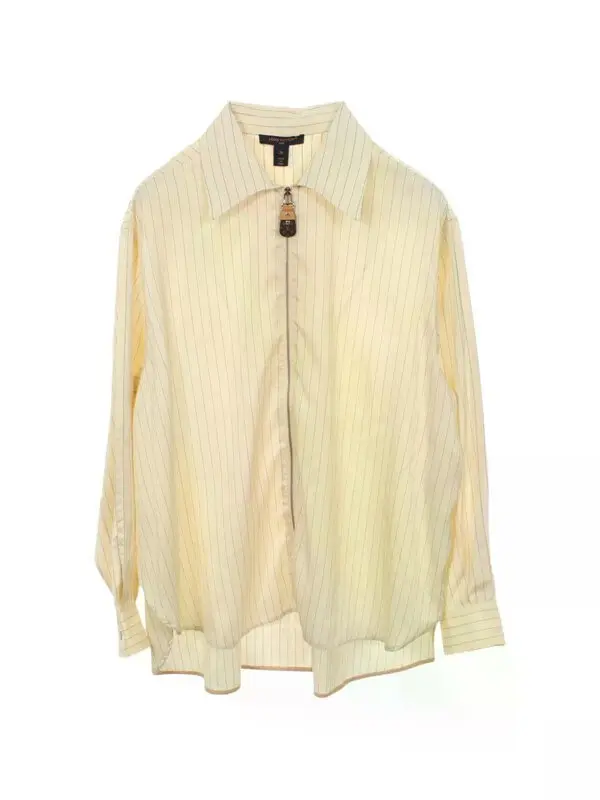 LOUIS VUITTON Striped Zip-up Shirt - Neutrals