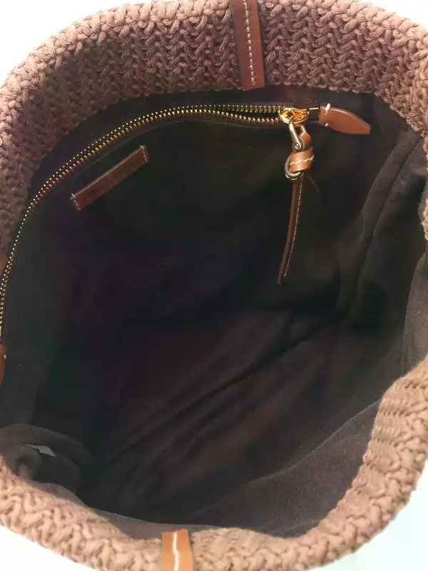 Miu Miu Tessuto Stripes Crochet Tote Bag