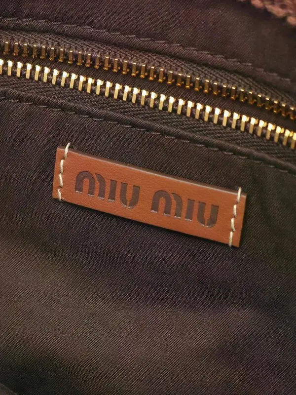 Miu Miu Tessuto Stripes Crochet Tote Bag