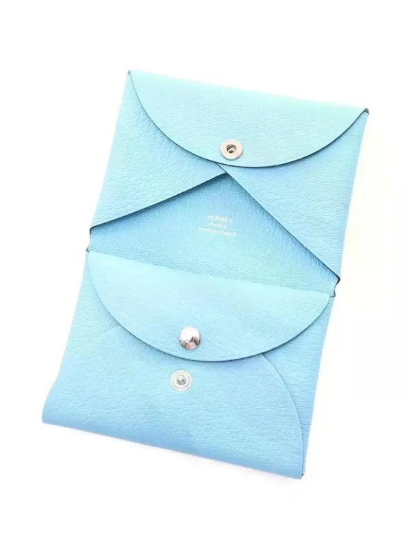 Hermès Calvi Duo Coin Purse - Blue