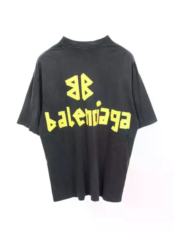 Balenciaga Distressed Logo Print T-shirt