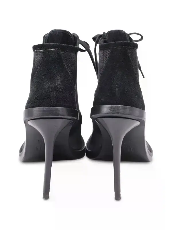 Versace Suede Mesh Lace-up Stiletto Sandals