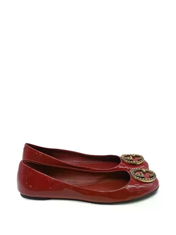Gucci Studded Gg Ballet Flats - Red