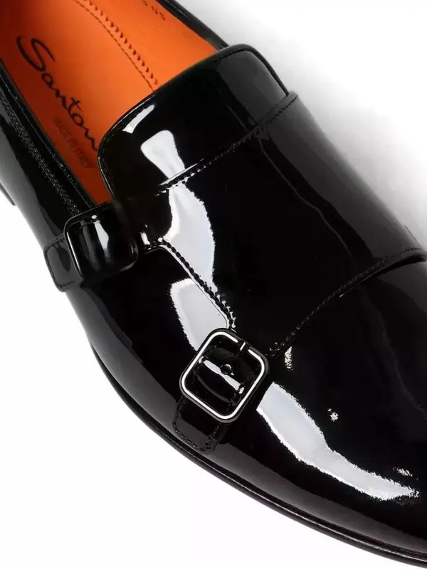 Santoni Double-strap Patent-leather Loafers