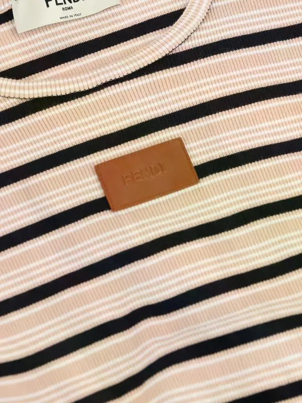 Fendi Striped Logo-patch T-shirt