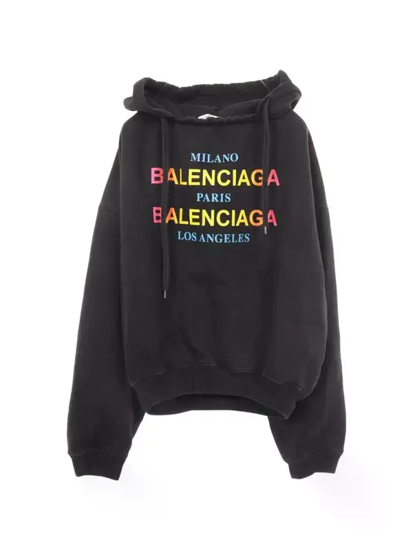 Balenciaga 2000s Logo-print Hoodie - Black