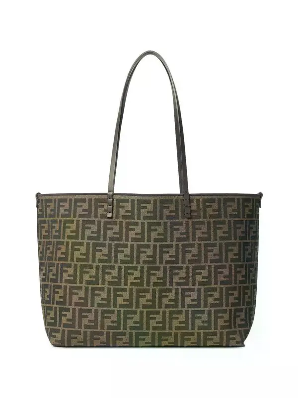 Fendi Medium Roll Ff Jacquard Tote Bag - Brown