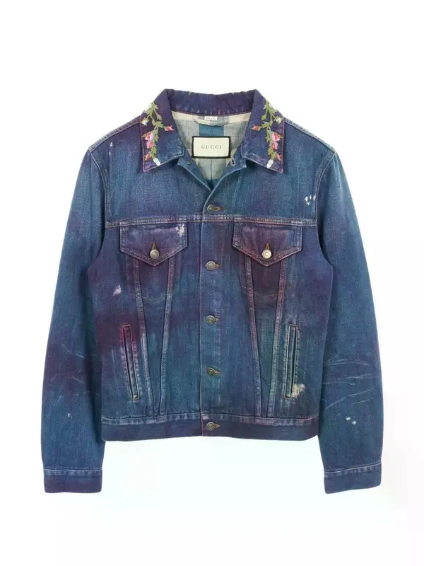 Gucci Embellished Studded Denim Jacket