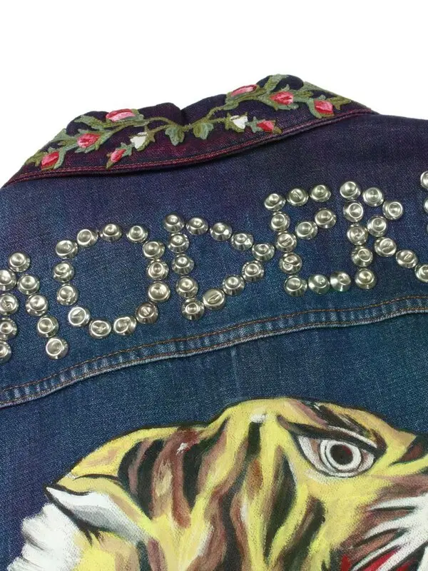 Gucci Embellished Studded Denim Jacket