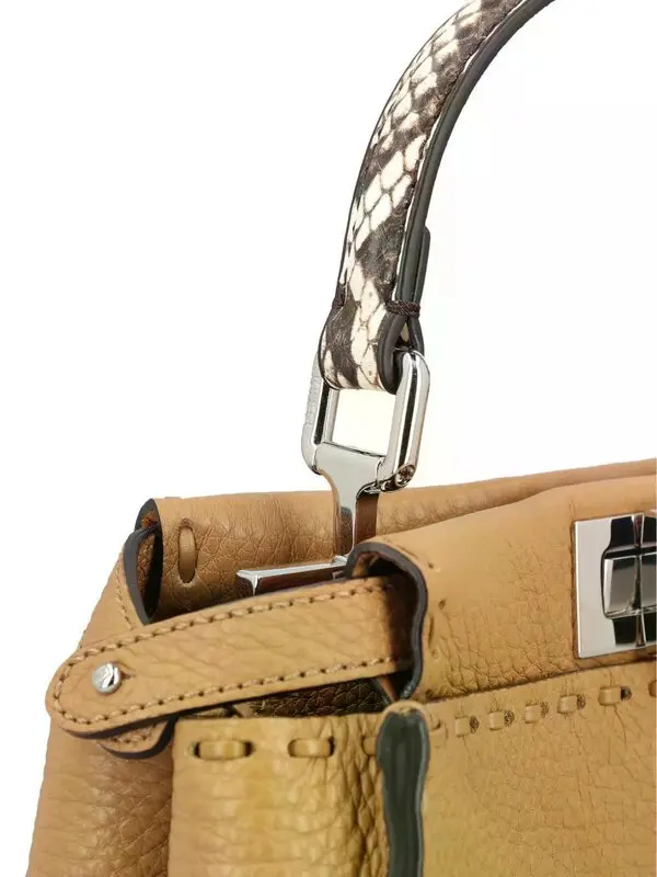 Fendi Mini Peekaboo Whipstitch-trim Tote Bag