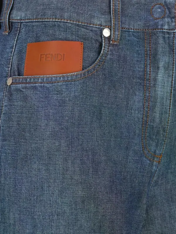 Fendi Logo-patch Wide-leg Trousers