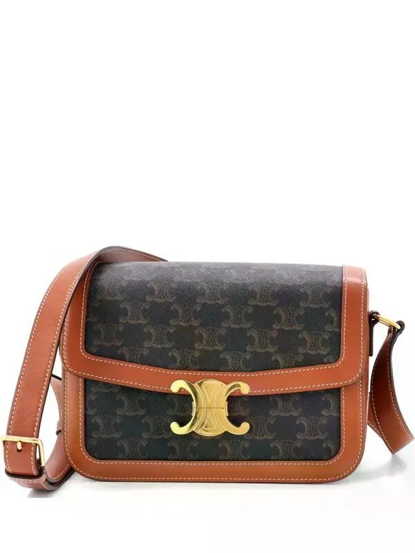 Celine Triomphe Coated Canvas Medium Shoulder Bag
