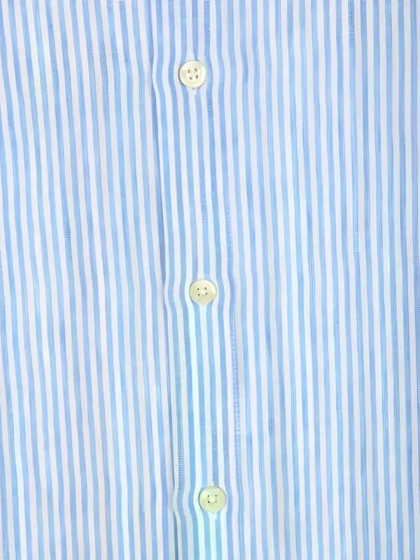 120% Lino Vertical-stripe Long-sleeve Shirt