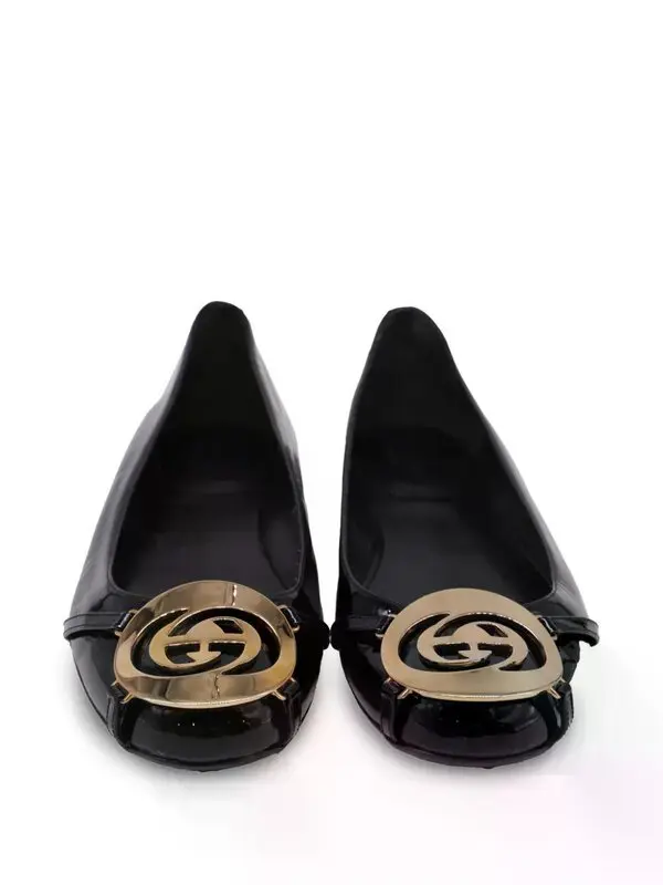 Gucci Patent Leather Gg Enamel Ballet Flats
