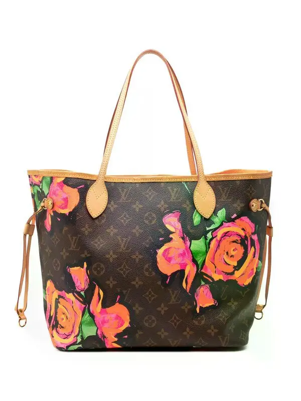 LOUIS VUITTON Monogram Roses Neverfull Mm Tote Bag