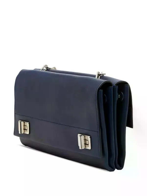 Prada Soft Calf Double Turnlock Crossbody Bag