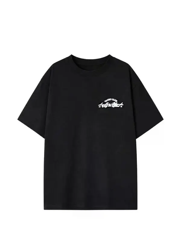 ONLY THE BLIND Yacht Club Logo-print Cotton T-shirt - Black