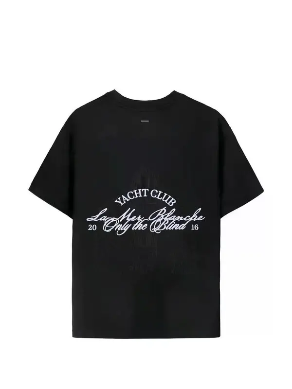 ONLY THE BLIND Yacht Club Logo-print Cotton T-shirt - Black