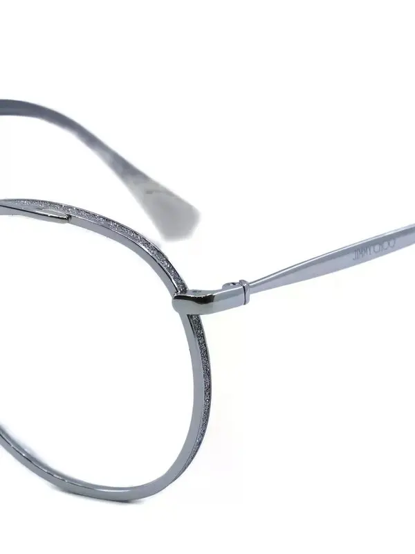 JIMMY CHOO Double-bridge Round-frame Glasses