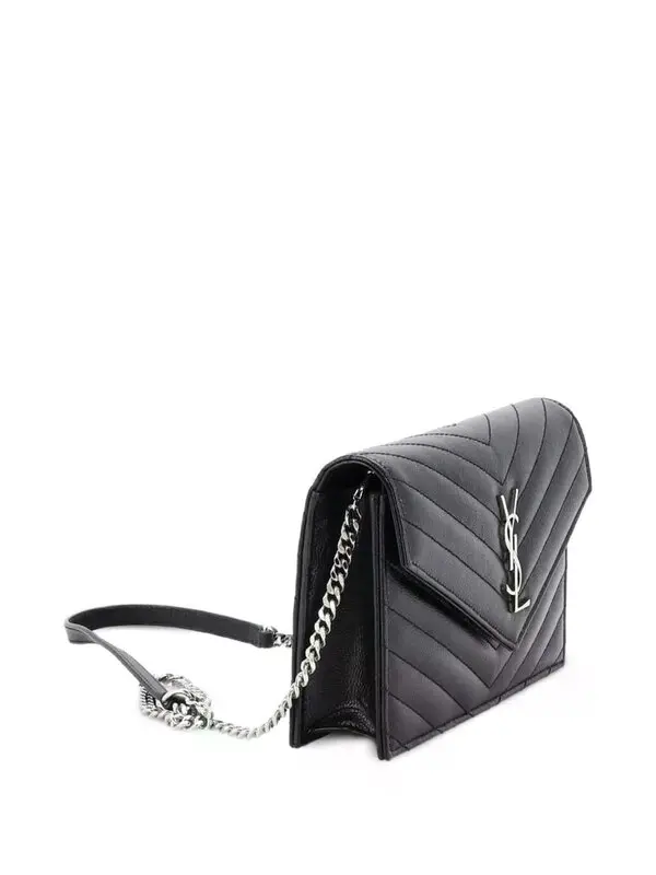 Saint Laurent Monogram Wallet On Chain Bag - Black